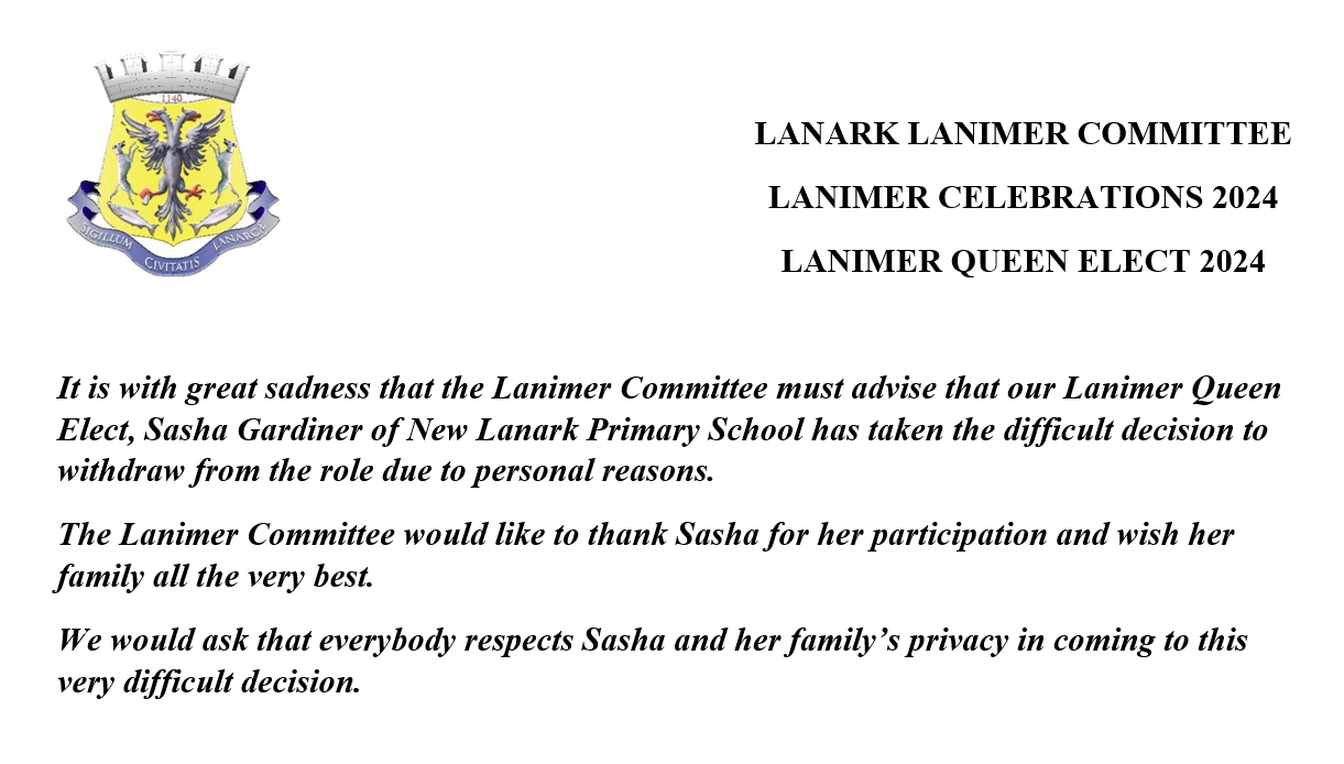 Lanimer Queen Elect 2024 - Lanark Lanimers